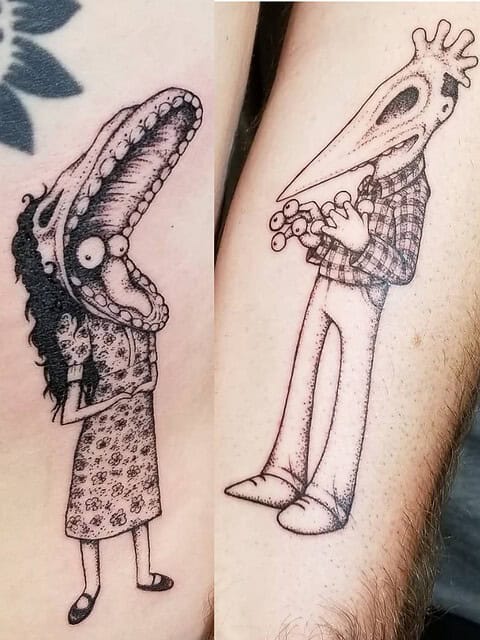 37 Hauntingly Beautiful Couple Tattoos for Lovers of the Dark