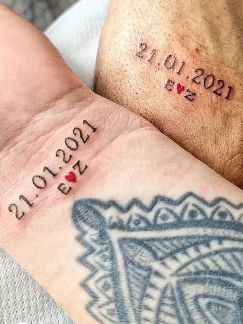 Forever Starts Here: Modern Date Tattoo Ideas for Wedding Memories