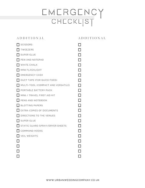The Ultimate Wedding Day Emergency Kit Checklist: Be Prepared for Anything